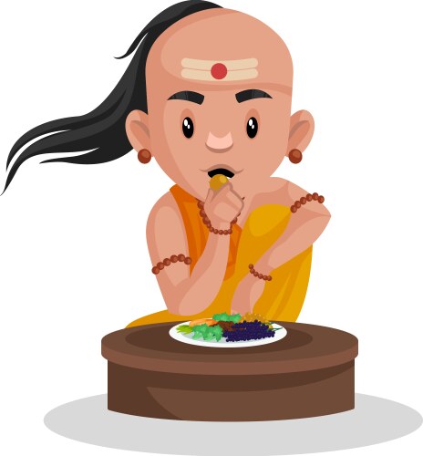 Chanakya cartoon character Royalty Free Vector Image