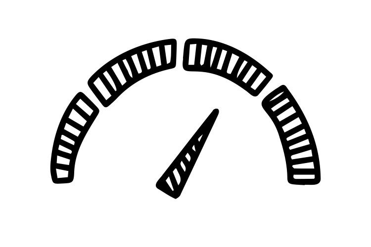 Hand drawn doodle speedometer tachometer icon Vector Image