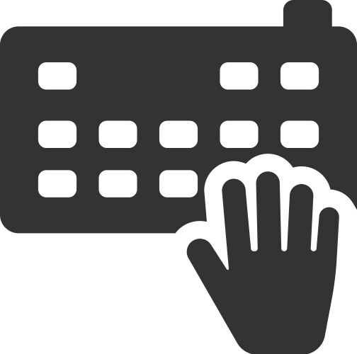 Keyboard typing icon Royalty Free Vector Image