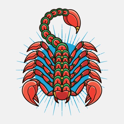 Traditional scorpion tattoo flash Royalty Free Vector Image