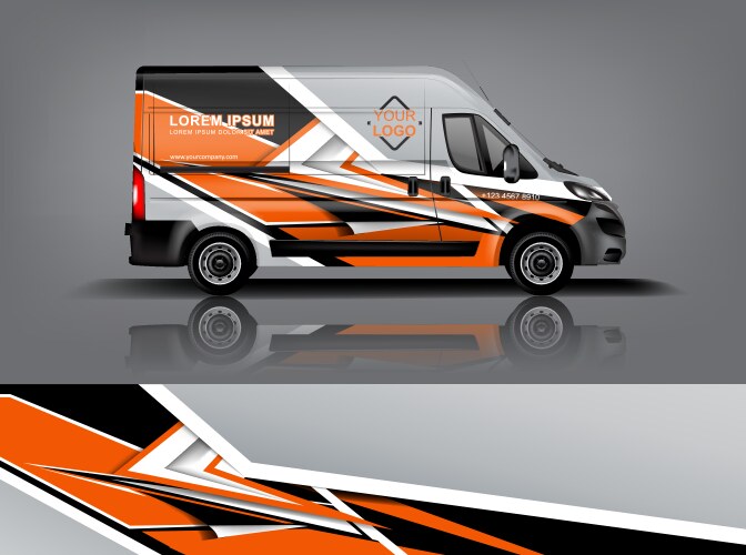 Vehicle decal wrap design cargo van graphic Vector Image