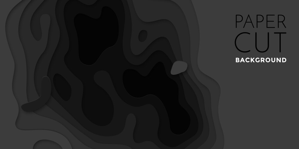 Papercut black multi layer gradient background Vector Image