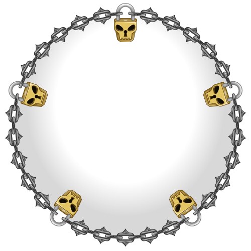 Circle with chains and padlock Royalty Free Vector Image