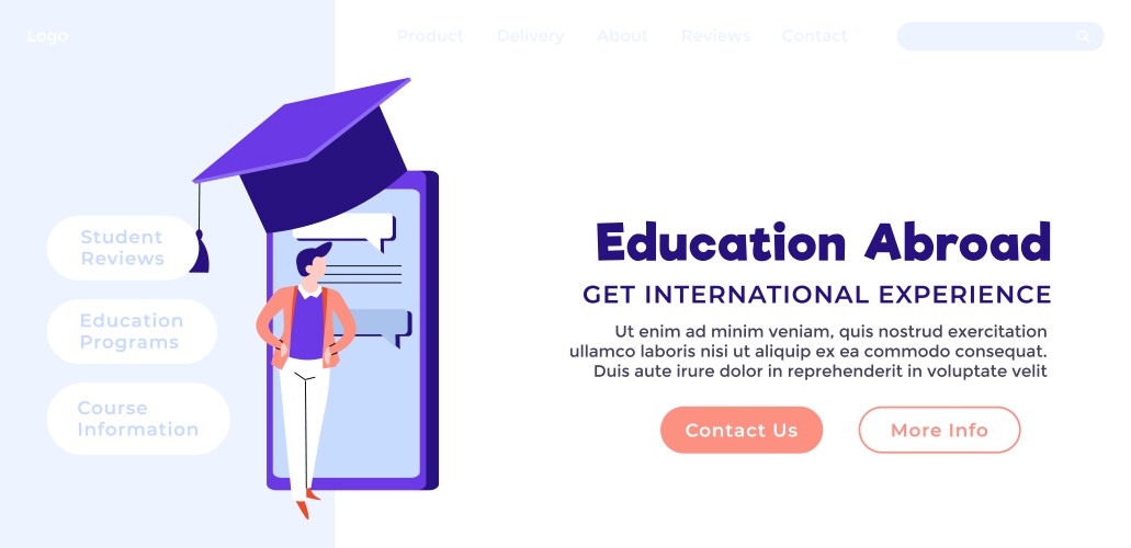 Study abroad get international experience website Vector Image