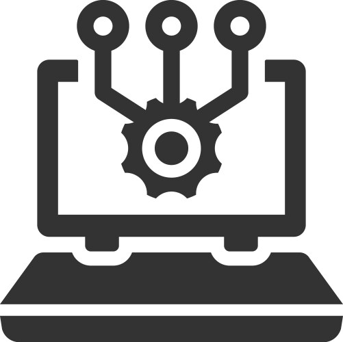 Laptop hypervisor icon Royalty Free Vector Image