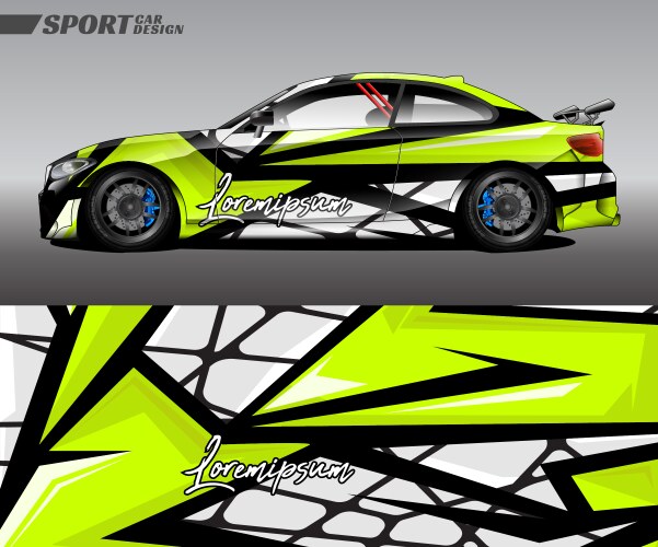 Racing car wrap design with special texture style Vector Image