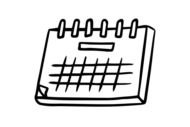 Hand drawn doodle retro black ans white typewriter