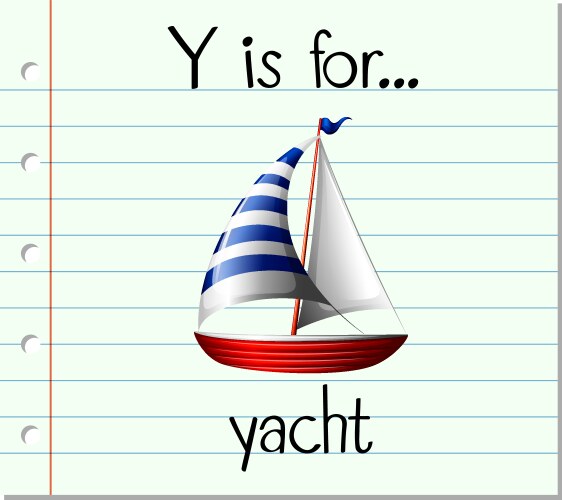 Flashcard letter y is for yawn Royalty Free Vector Image