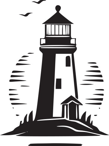 Lighthouse and fountain pen logo design Royalty Free Vector