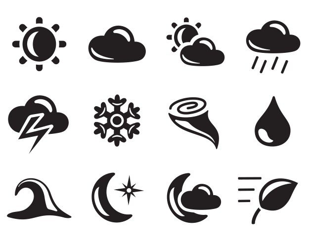 Wind motion icons set Royalty Free Vector Image
