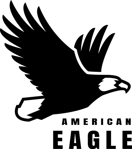 Set logos american eagle in flight Royalty Free Vector Image