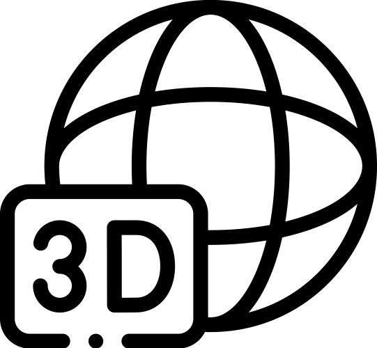 3d modeling icon thin linear style design Vector Image