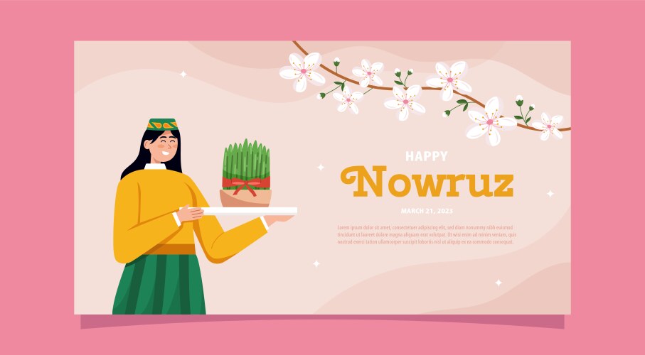 Happy nowruz horizontal banner Royalty Free Vector Image