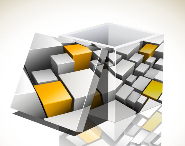 3d cube design Royalty Free Vector Image - VectorStock