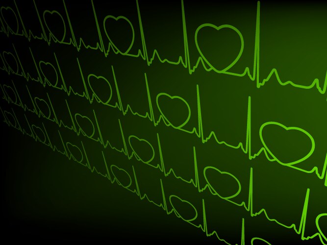 Green heart beat ekg graph eps 8 Royalty Free Vector Image