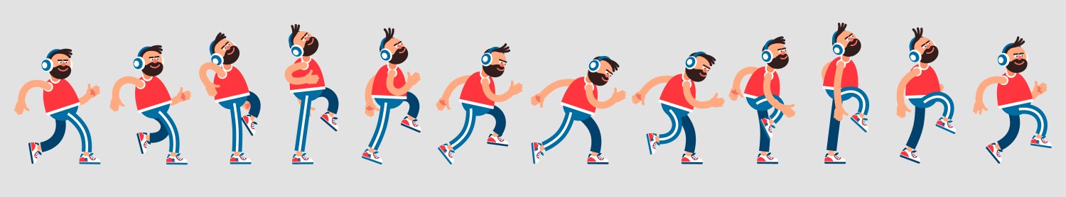 Character Walking Animation Frames Vector Images (over 280)