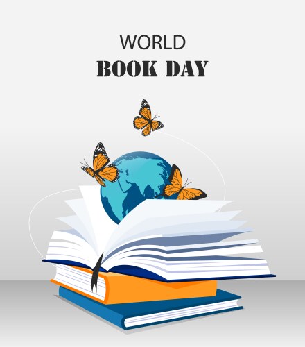 Literacy day poster design with open book Vector Image