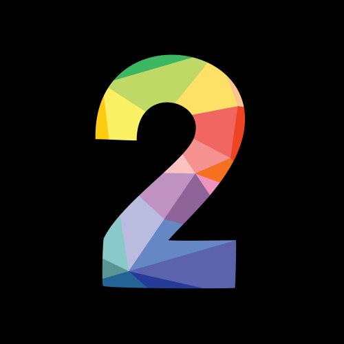 Colorful Flat Number Two Royalty Free Vector Image