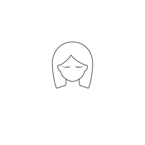 Girl long hair logo line side view Royalty Free Vector Image