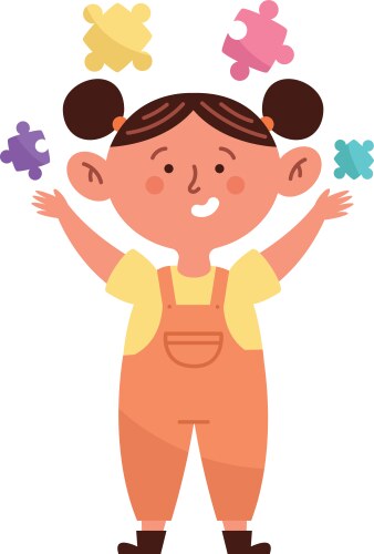 Autism girl cartoon Royalty Free Vector Image - VectorStock