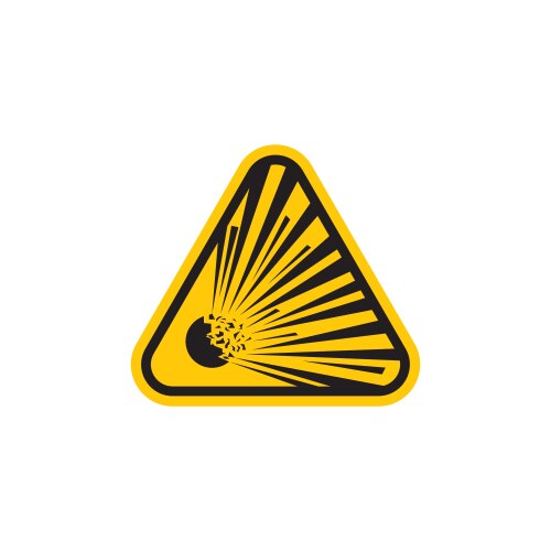 Explosive materials hazard sign icon set warning Vector Image