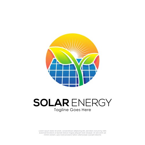Geometric solar energy logo design template Vector Image