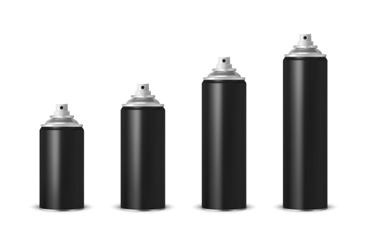 Black spray cans paint Royalty Free Vector Image