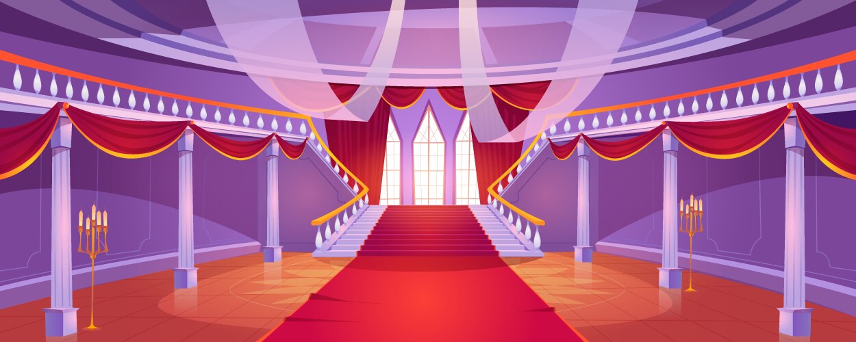 Castle hall and fireplace Royalty Free Vector Image