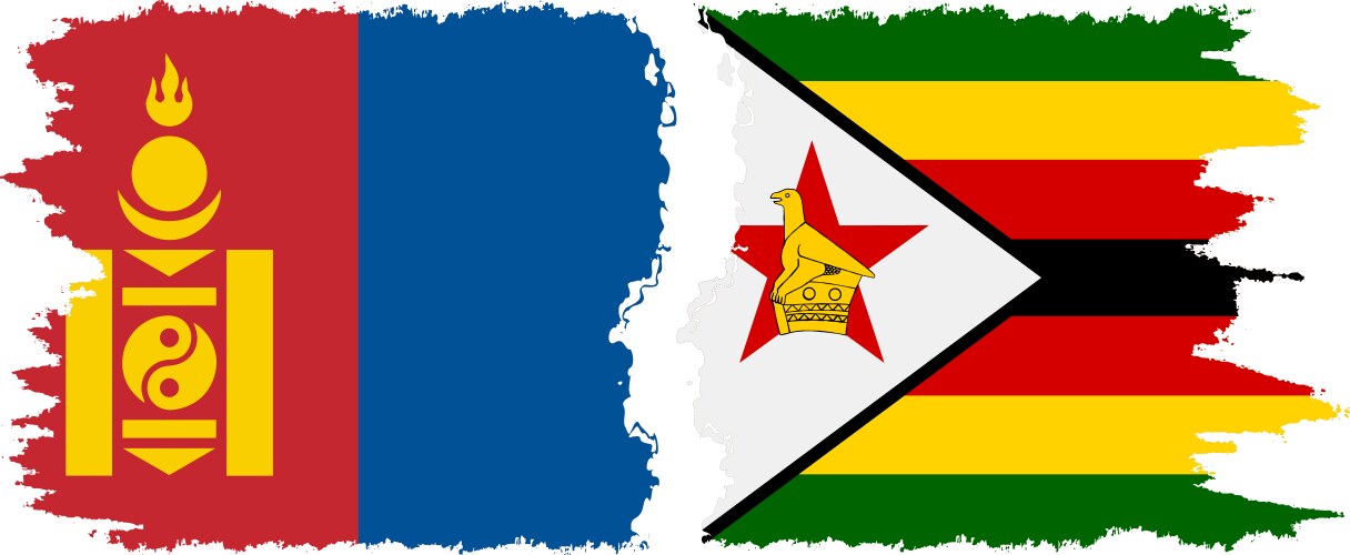 Zimbabwe and philippines grunge flags connection Vector Image