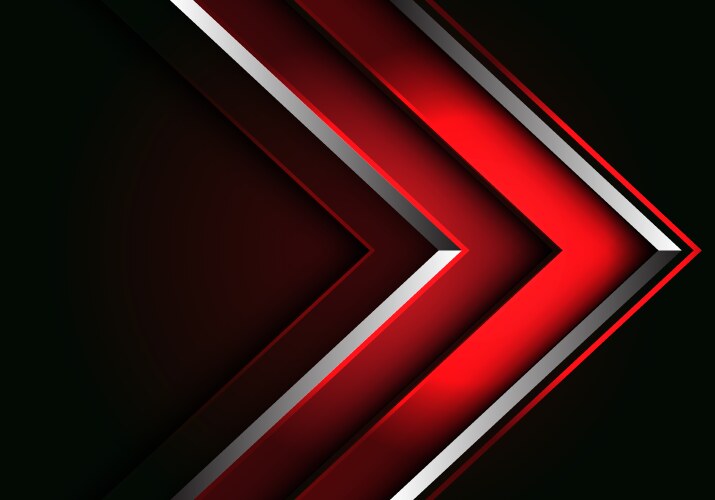 Abstract red arrow on gray design modern Vector Image