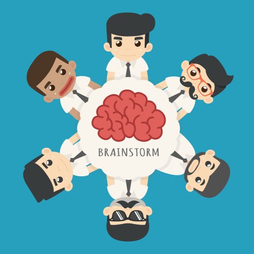 Human head profile experiencing brainstorming Vector Image