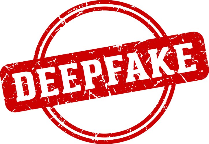 Deepfake rectangular sign deepfake stamp Vector Image