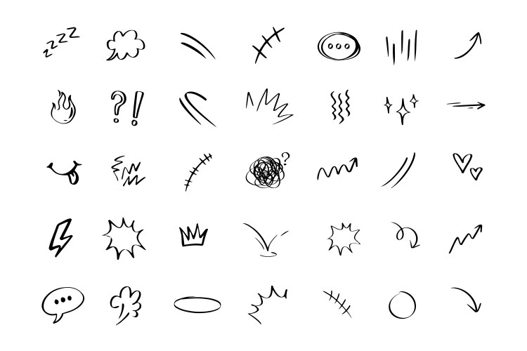 Doodle hand drawn cute cartoon expression sign Vector Image