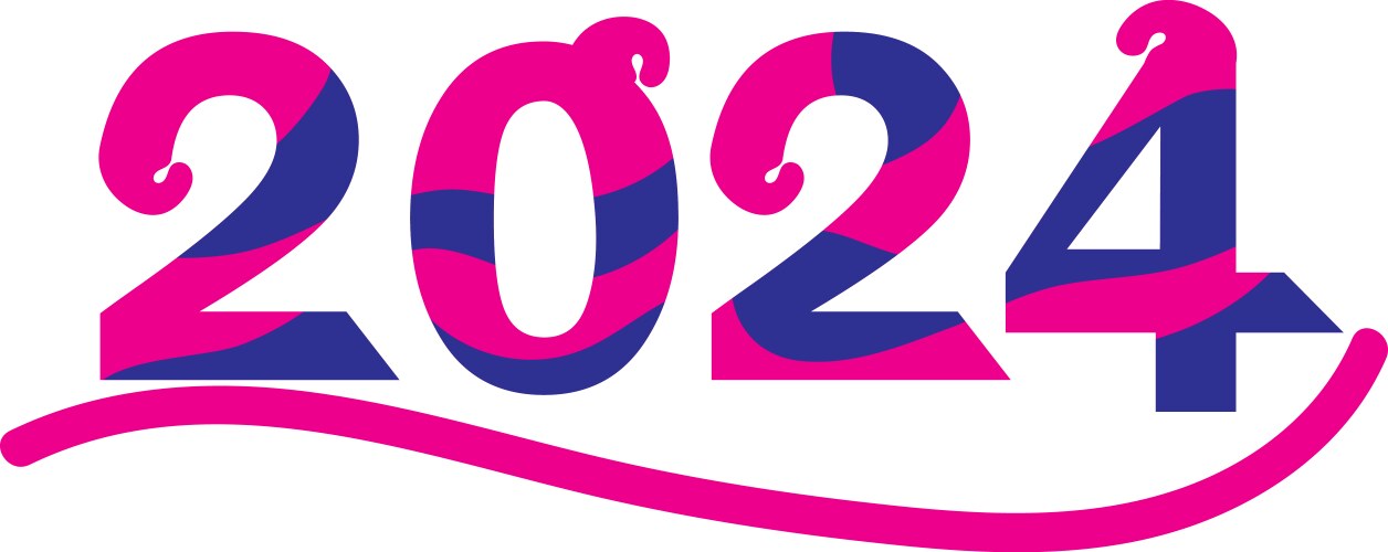 2024 number text Royalty Free Vector Image - VectorStock