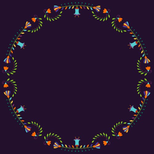 Folk embroidery frame otomi style size a4 Vector Image