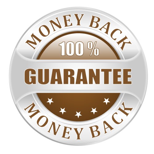 14 day 100 money back guarantee golden sign Vector Image