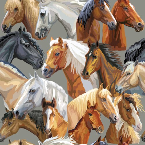 Seamless pattern with horses Royalty Free Vector Image