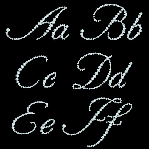 Diamond alphabetic letters Royalty Free Vector Image