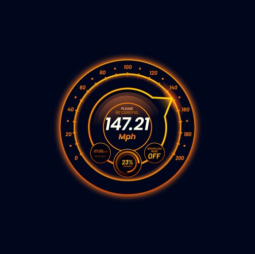 Car futuristic speedometer neon gauge dial Vector Image