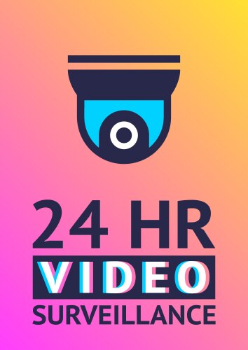 Video surveillance camera cctv poster Royalty Free Vector