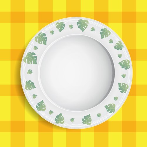 Cannabis leaf pattern plate Royalty Free Vector Image