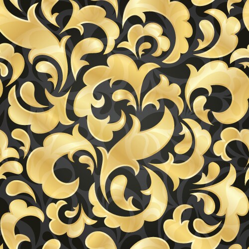 Golden baroque rich luxury pattern Royalty Free Vector Image