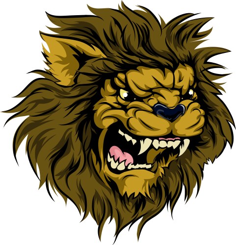 Cartoon of head bison mascot Royalty Free Vector Image