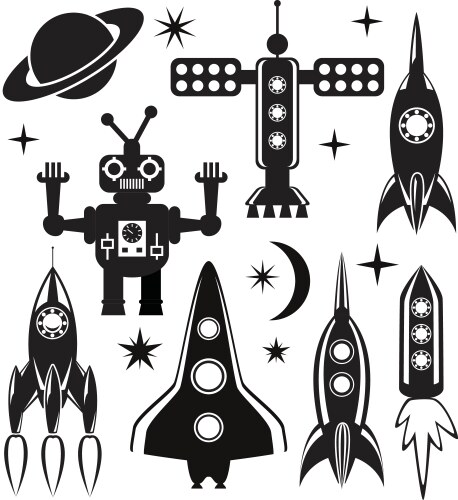 Cosmos glyph icon set space symbols collection Vector Image