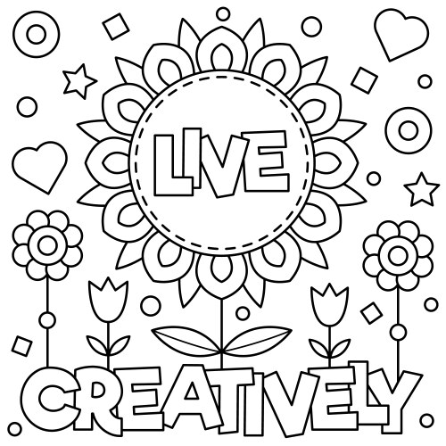 Elegant tree of life art therapy coloring page Vector Image