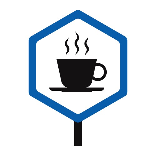 Flat design cafe signage Royalty Free Vector Image