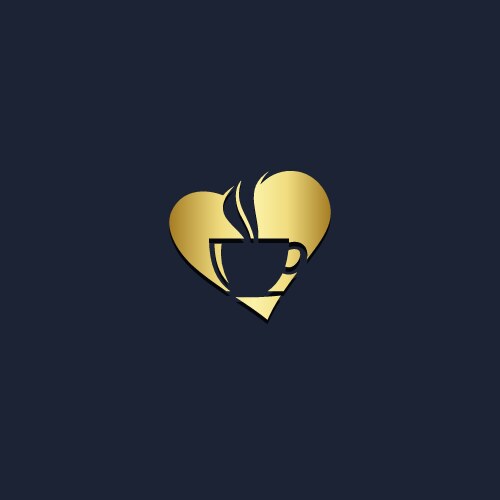 Coffee bean gold logo Royalty Free Vector Image