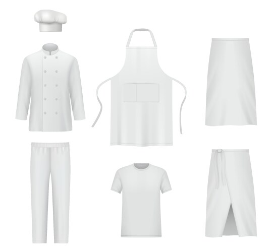 Chef uniforms professional suit clothes for cooks Vector Image