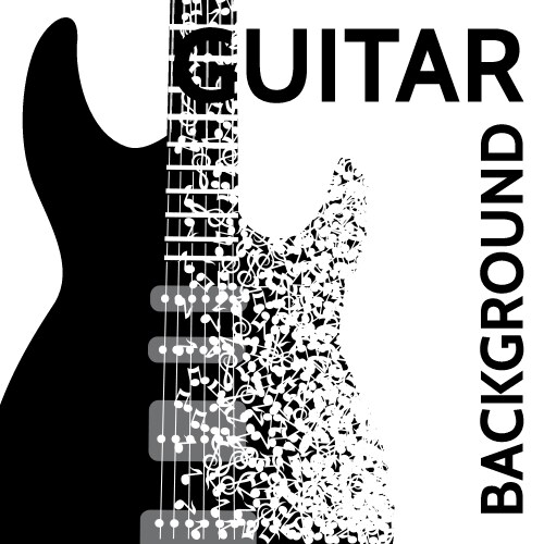 Gradient background with clipped guitar Royalty Free Vector