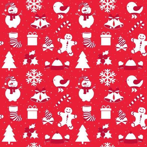 Christmas seamless background red Royalty Free Vector Image
